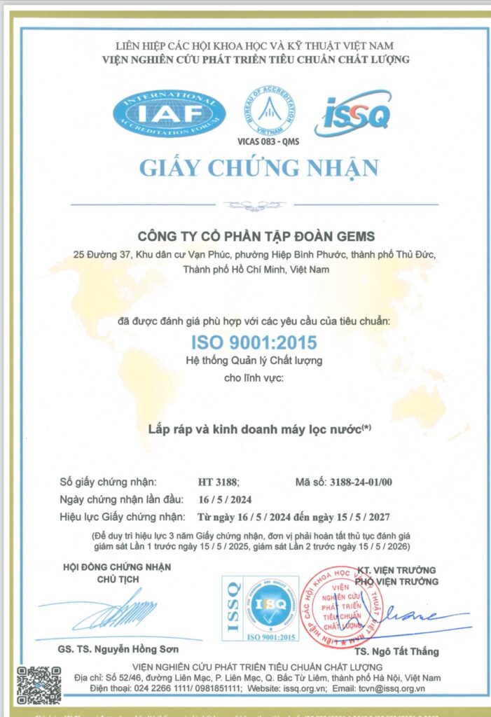 chứng nhận ISO - GEMS